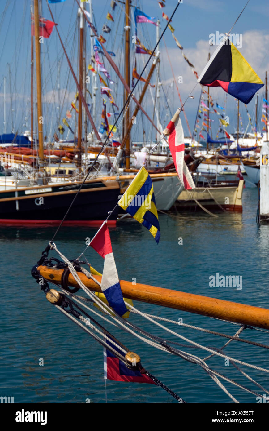Old Gaffers wooden boat rally Yarmouth Isle of Wight England UK June ...