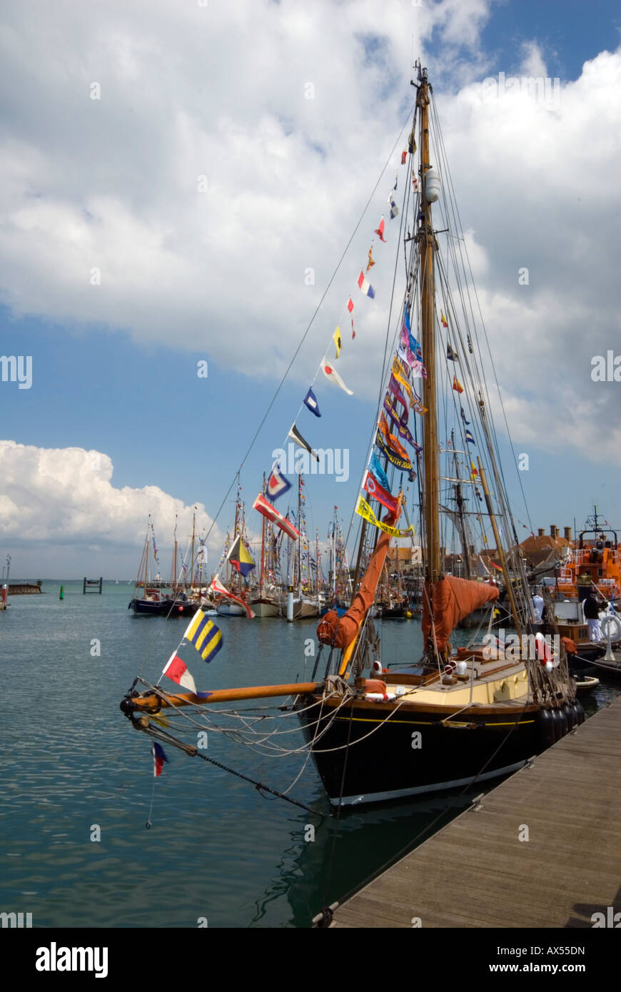 Old Gaffers wooden boat rally Yarmouth Isle of Wight England UK June ...