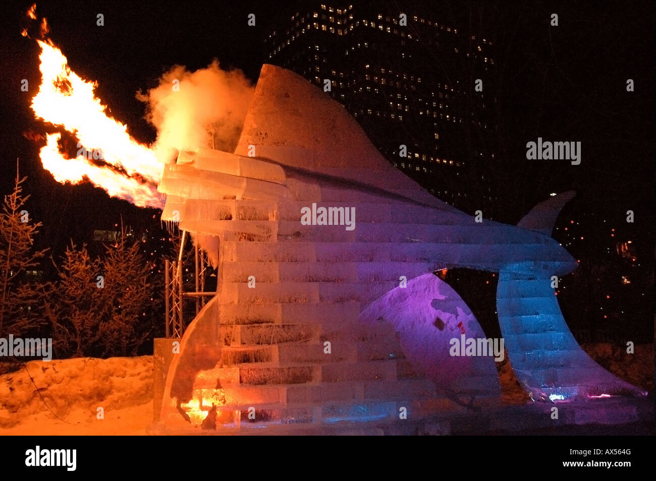 A space shuttle ice sculpture fires its rocket engines Stock Photo - Alamy