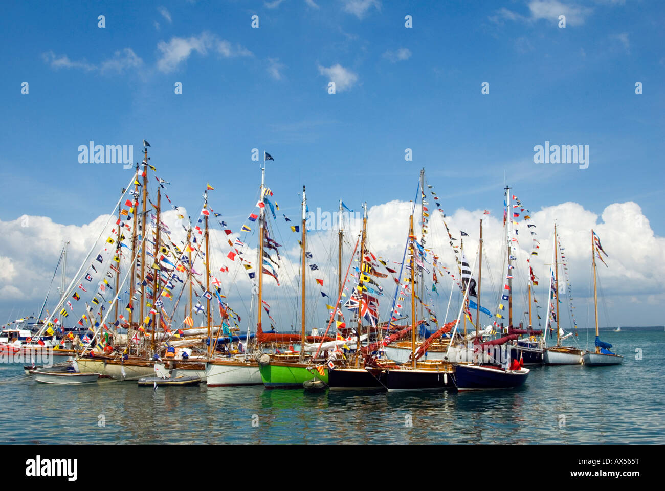 Old Gaffers wooden boat rally Yarmouth Isle of Wight England UK June ...
