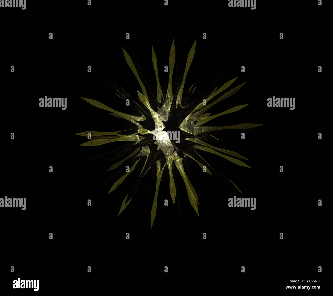 Dark Yellow Spore floating in space Stock Photo - Alamy