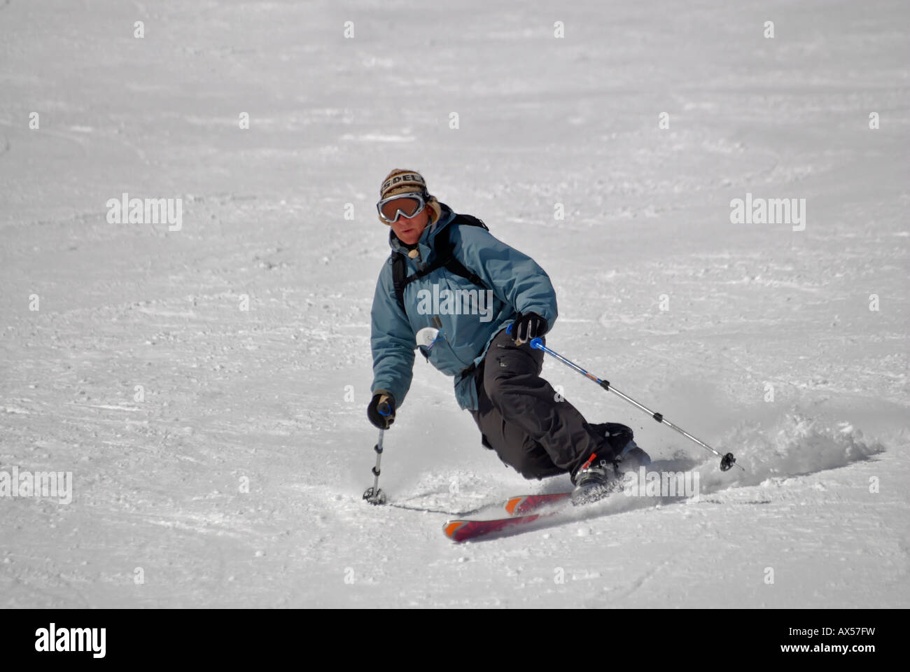 Telemark skier technique, Le Massif Ski Resort, region of Charlevoix ...