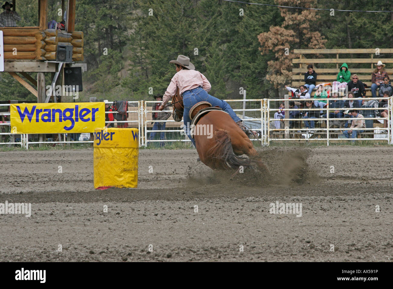 Barrel racing at a rodeo Stock Photo - Alamy