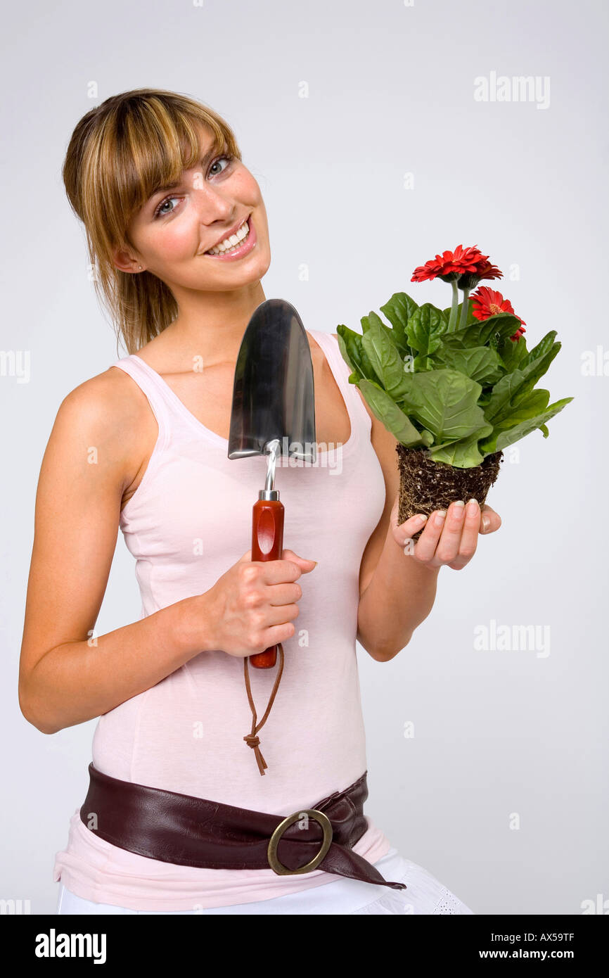 Trowel plants planting blonde blond hi-res stock photography and images ...