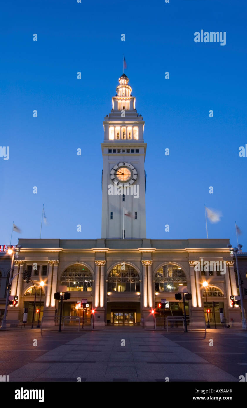 The Ferry Building at night San Francisco California USA Stock Photo ...