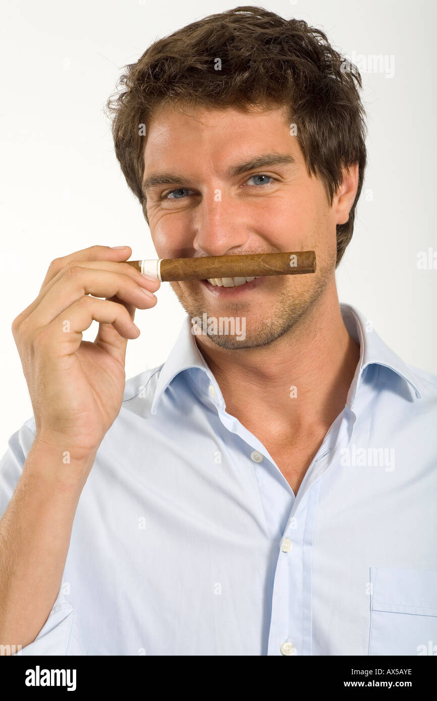 Smelling cigar hi-res stock photography and images - Alamy