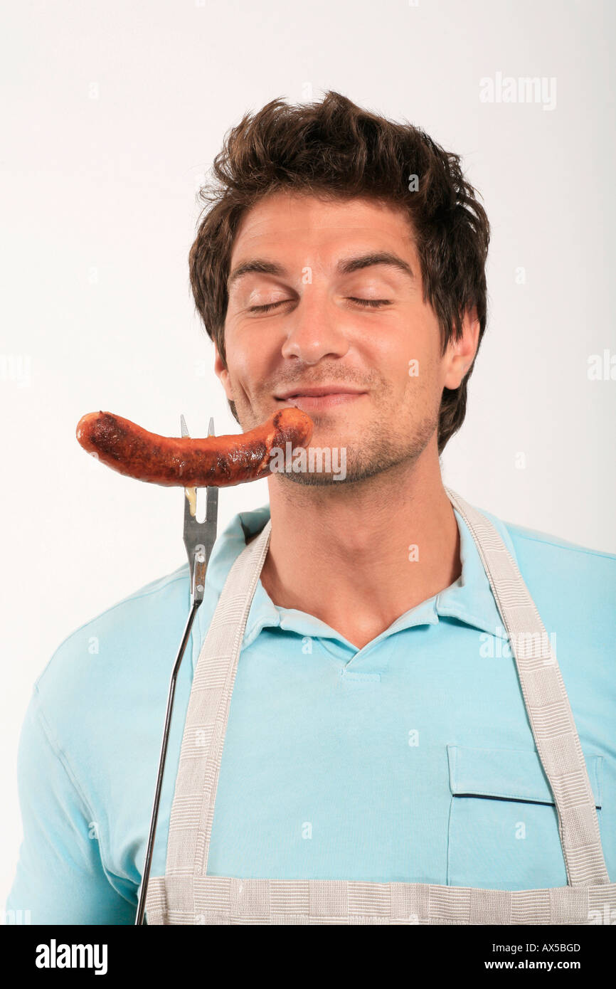 Smell food eyes closed man hi-res stock photography and images - Alamy