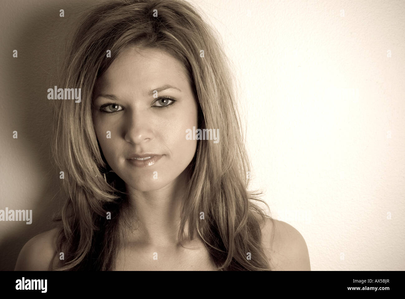 Beautiful female model headshot Stock Photo - Alamy