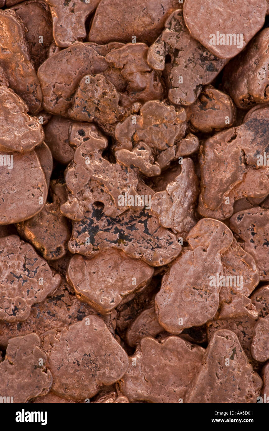 Native Copper Nuggets from Michigan - Close up Stock Photo - Alamy