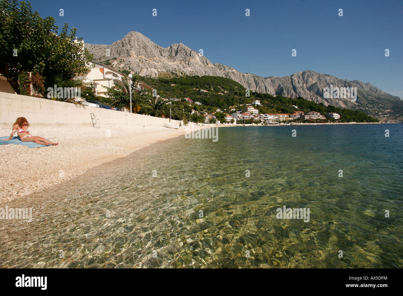 Beach near Podgora at the Makarska Riviera, Croatia, Europe Stock Photo ...