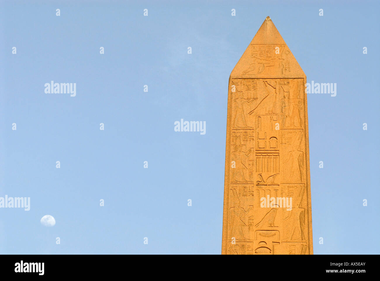 Obelisk and moon karnak temple hi-res stock photography and images - Alamy