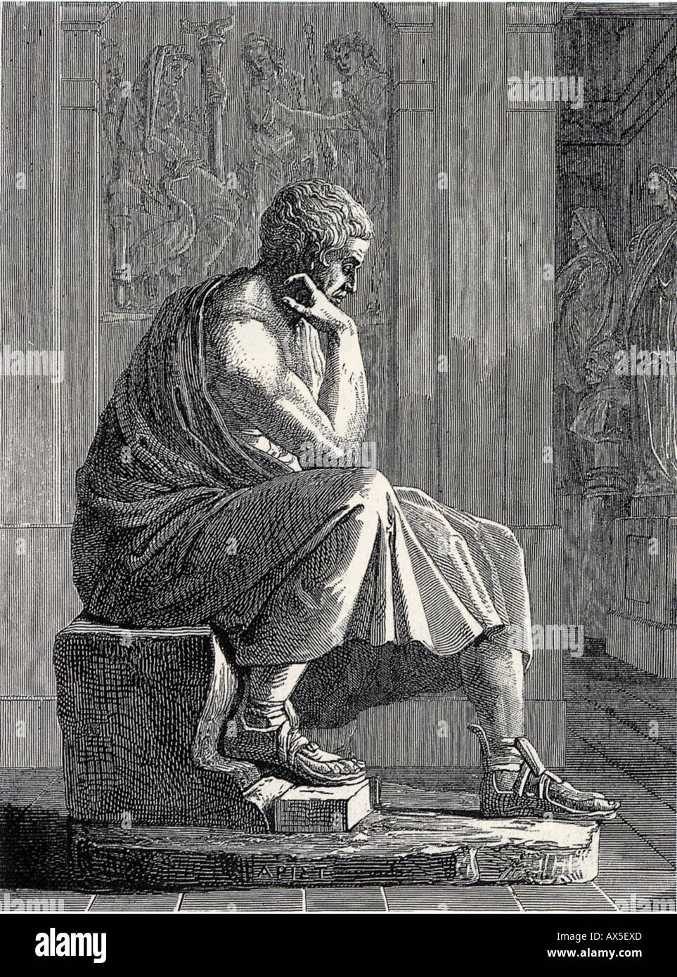 EMPEDOCLES early 19th century engaving of the Greek philosopher and ...