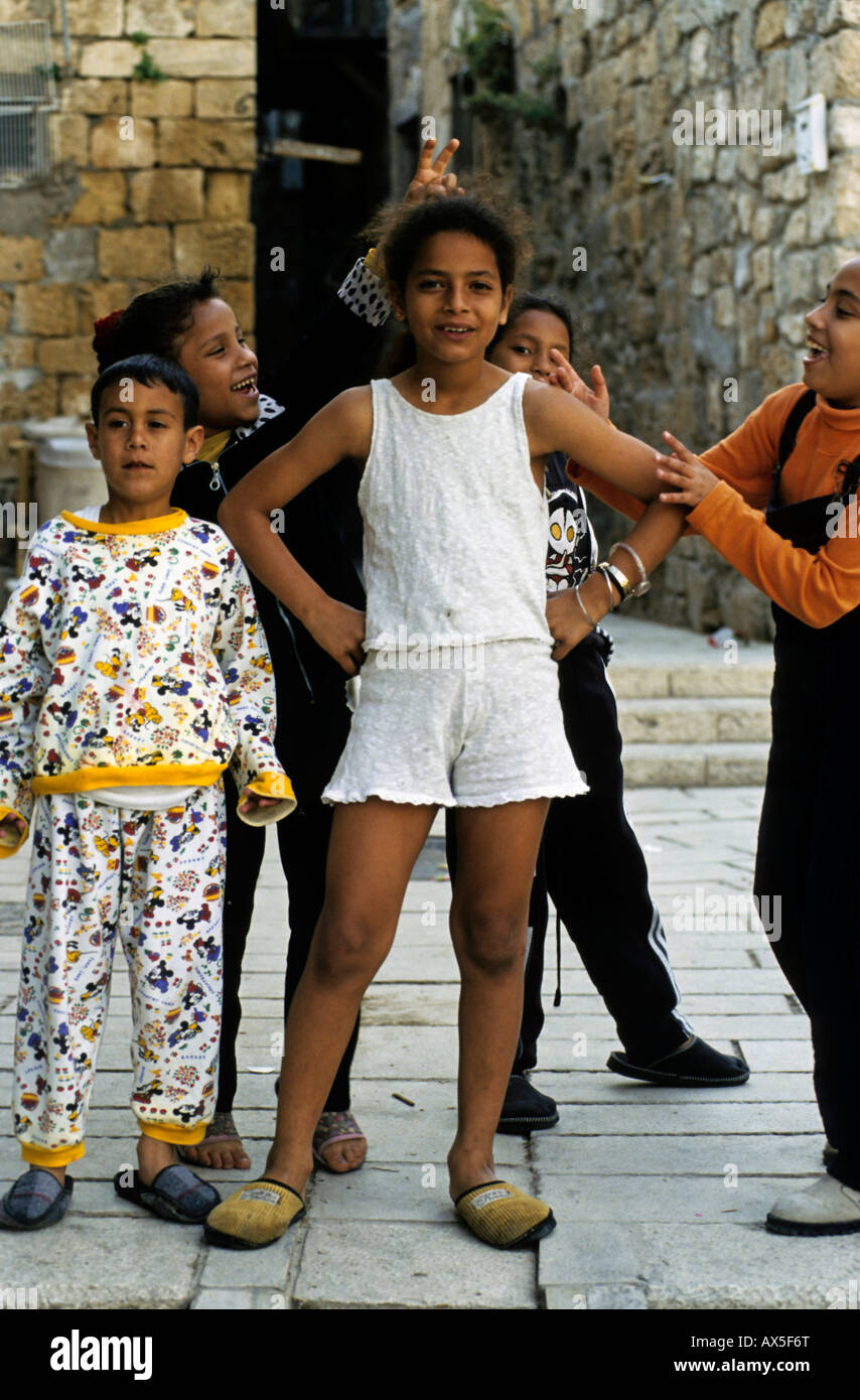 Jewish children in Akko, Israel Stock Photo - Alamy