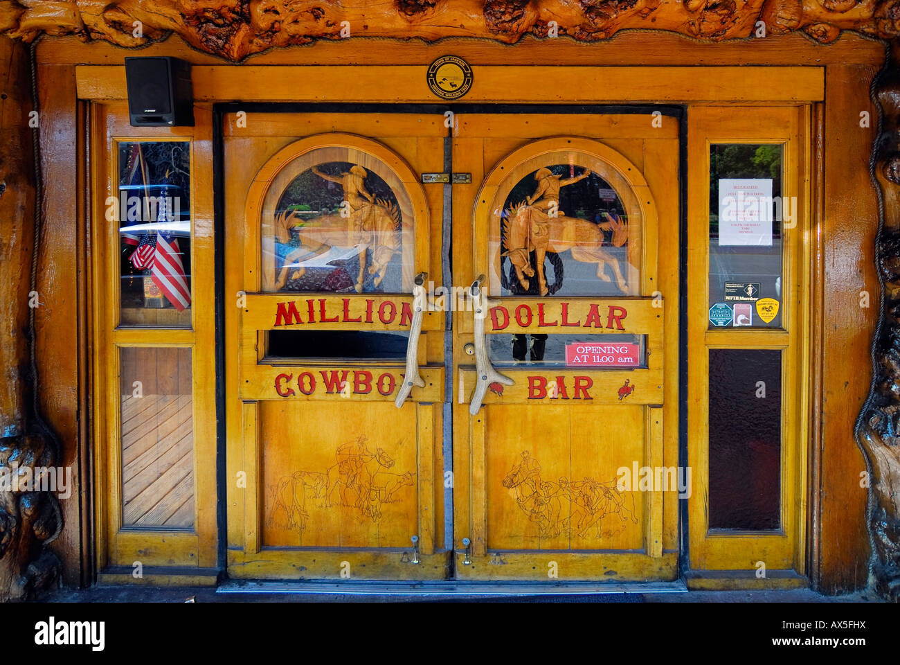Entrance to the Cowboy Bar, Jackson, Wyoming, USA, North America Stock ...