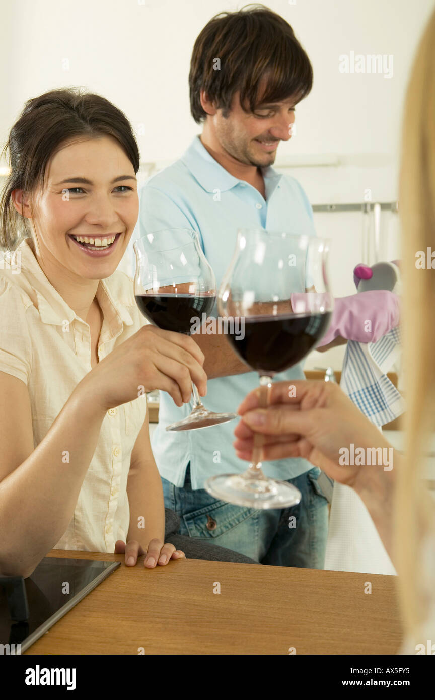 3 Women Toasting With Wine High Resolution Stock Photography and Images ...
