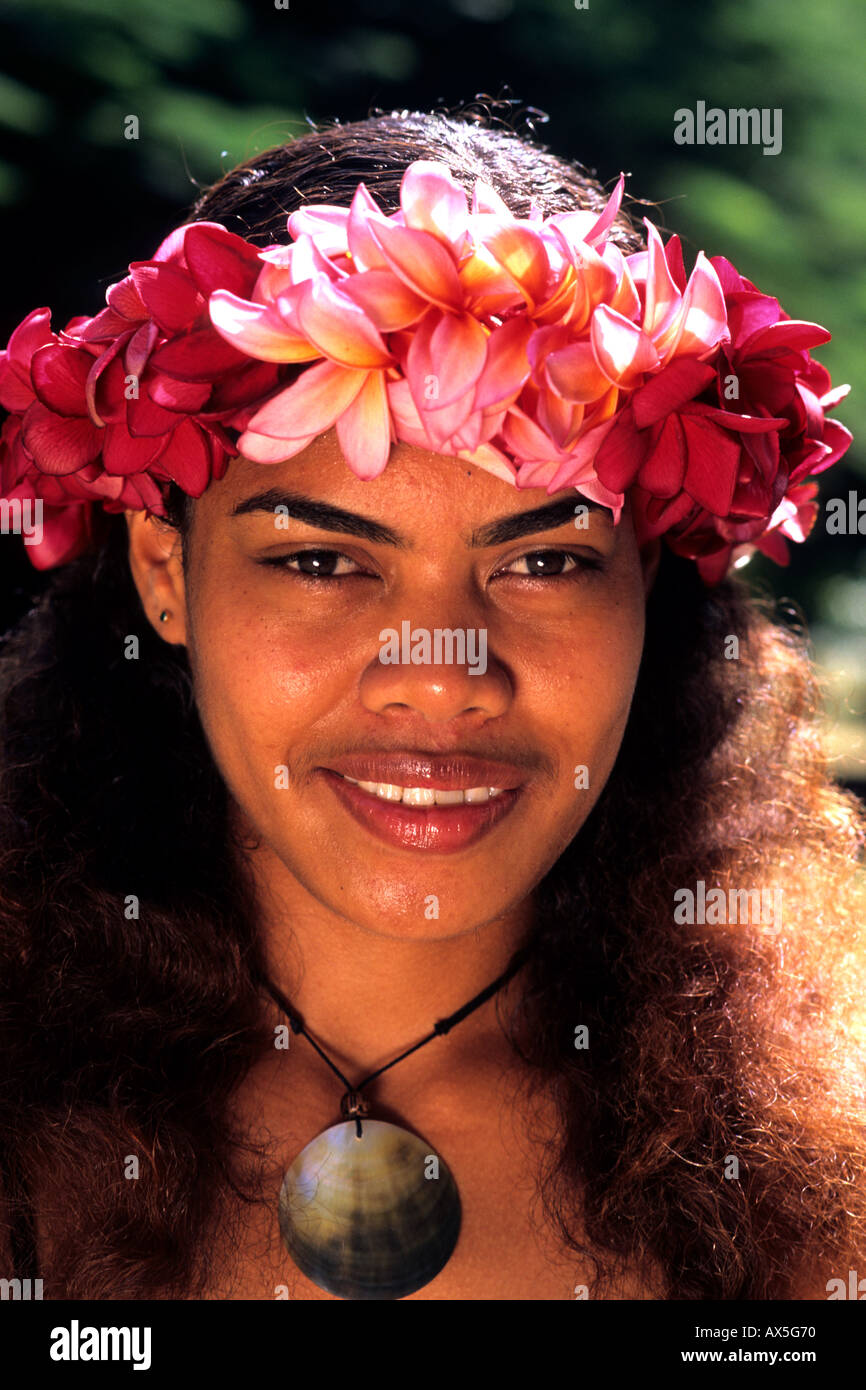 Native Woman with Flowers Coral Coast in the Fiji Islands Stock Photo ...