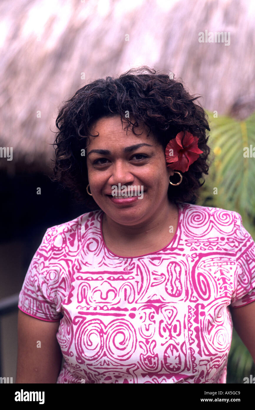 Native Woman in Colorful Dress in the Fiji Islands Stock Photo - Alamy