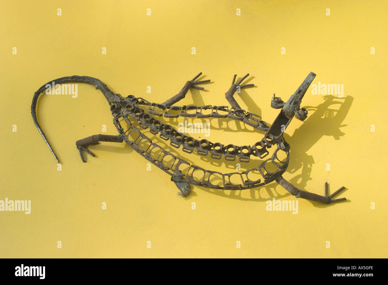Metal Animal Sculpture of Recycled Weapons Stock Photo - Alamy