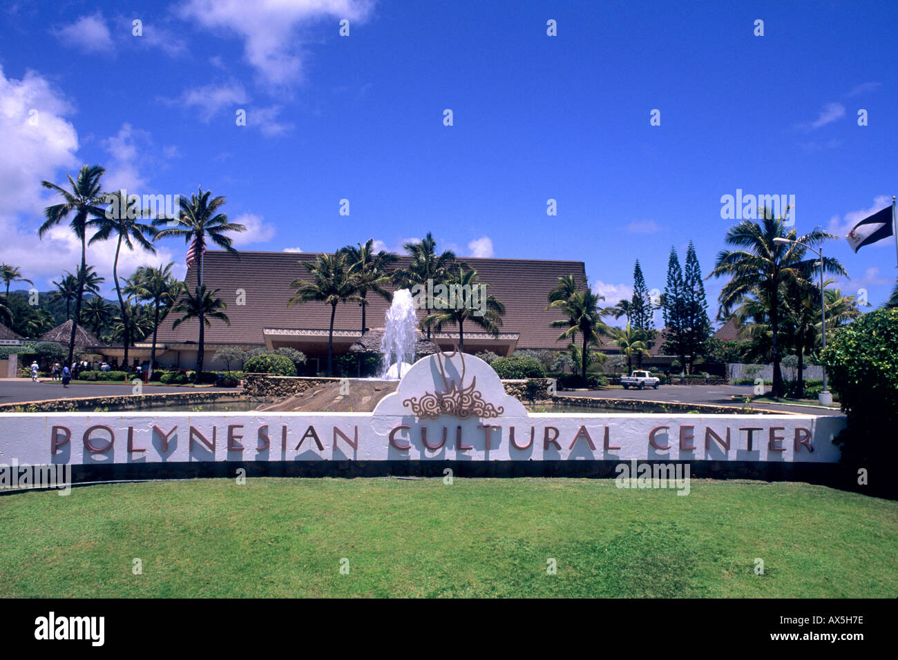 Polynesian Cultural Center Entrance on East Oahu in Hawaii USA Stock ...