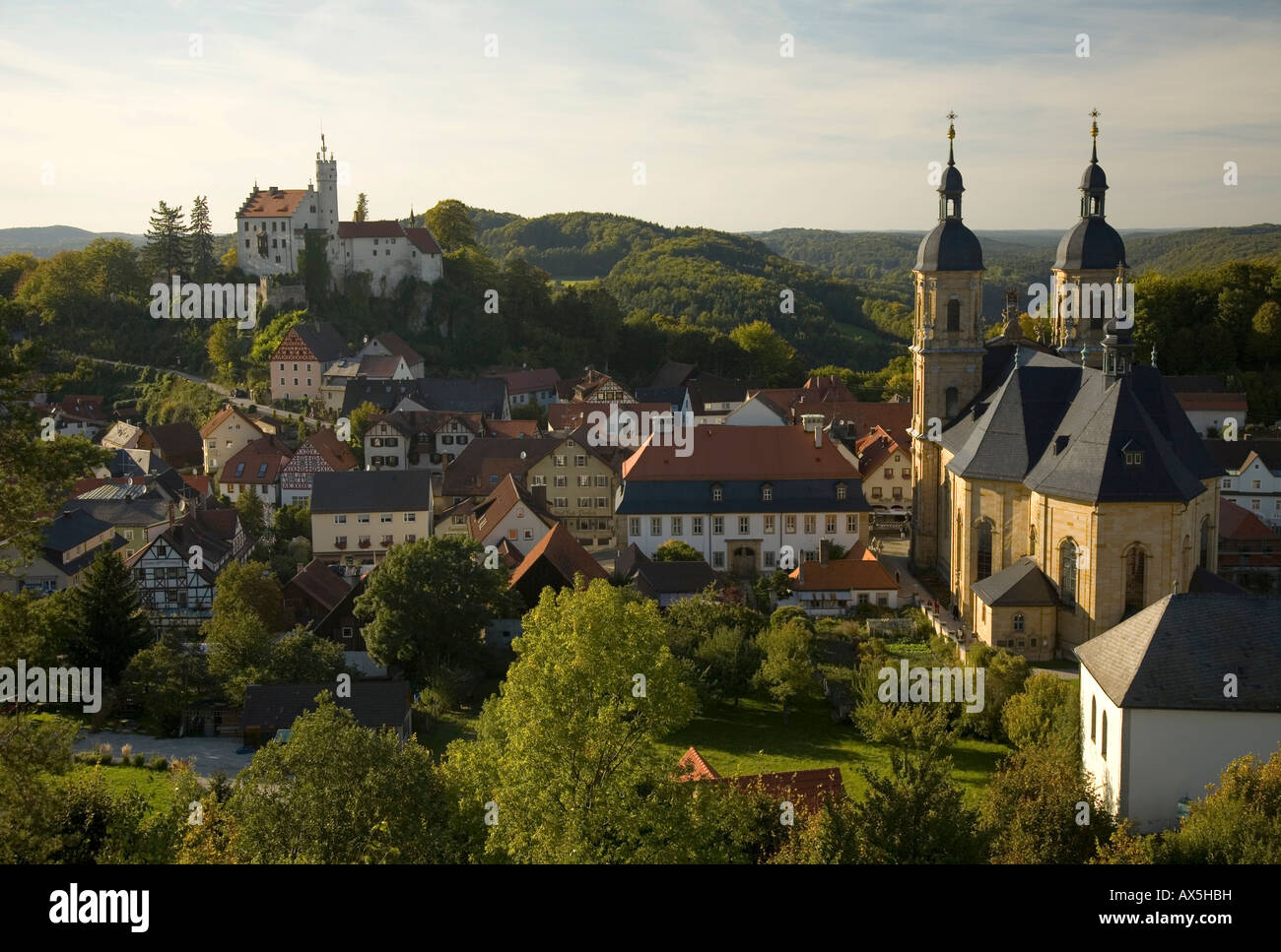 Castle and basilica in Goessweinstein, Franconian Switzerland, Upper ...