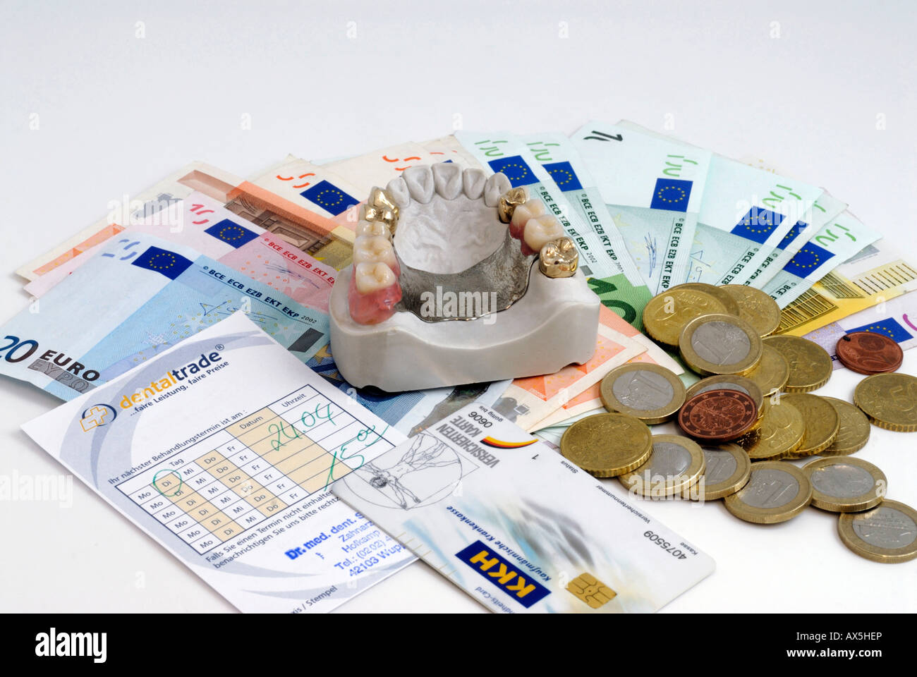Dental prosthesis, dentures, additional payment Stock Photo - Alamy