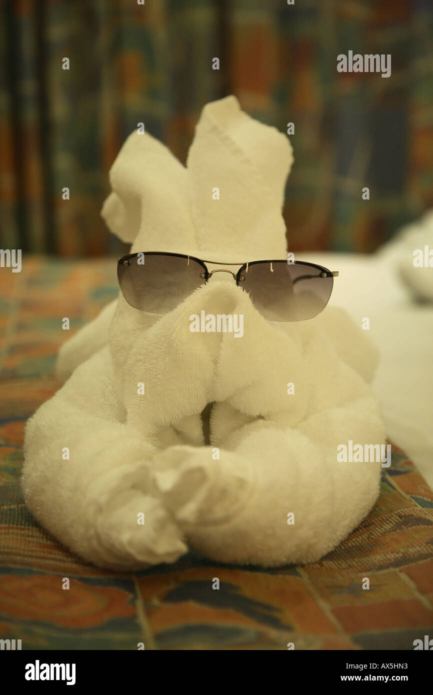 Folded Towel Rabbit Stock Photo - Alamy