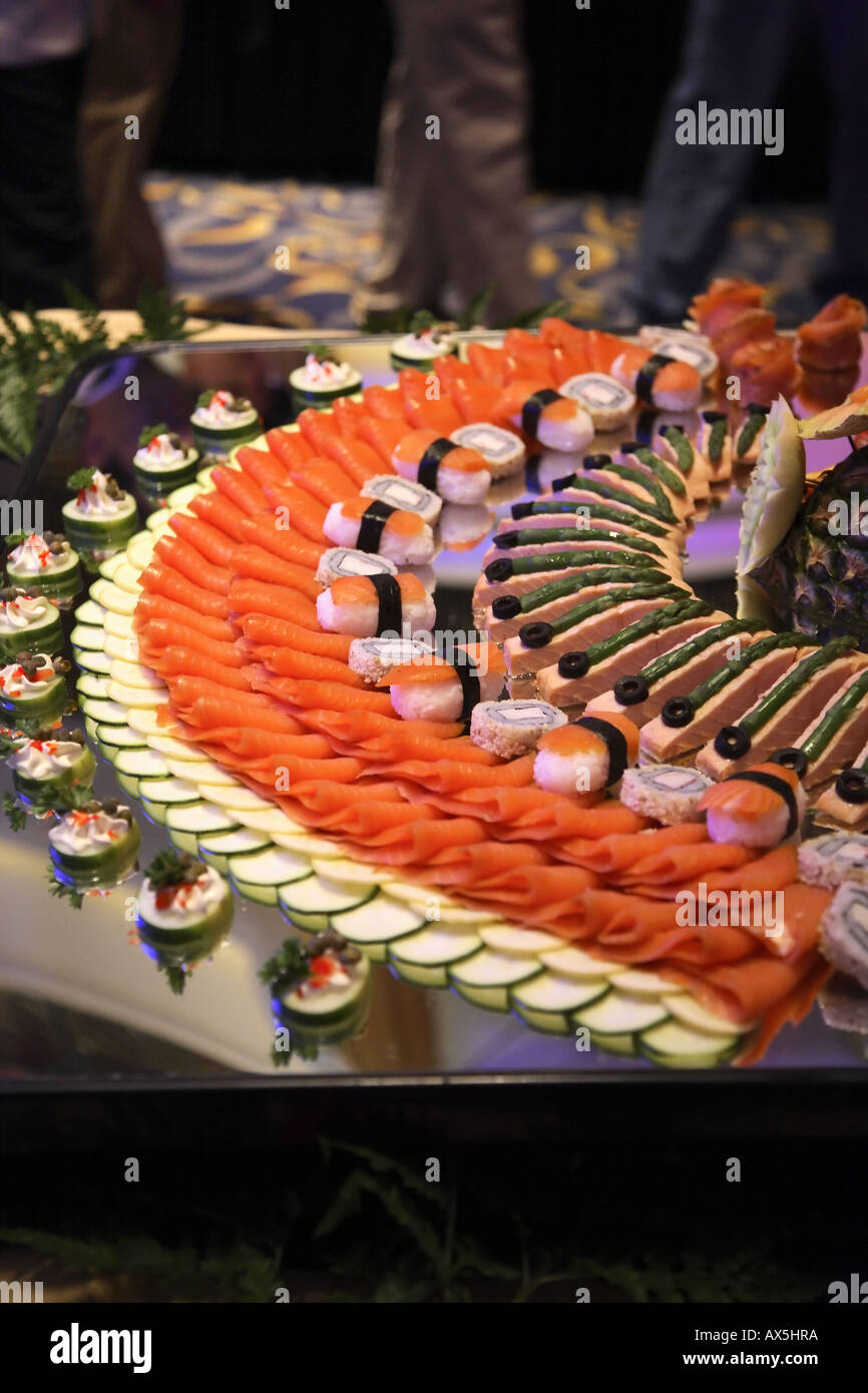 Sushi and Sashimi Food Buffet Stock Photo - Alamy