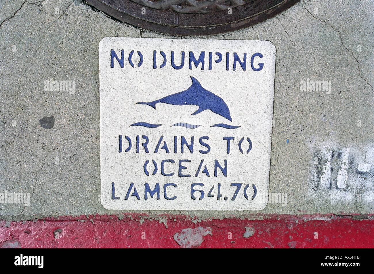 no dumping drains to the ocean Stock Photo - Alamy