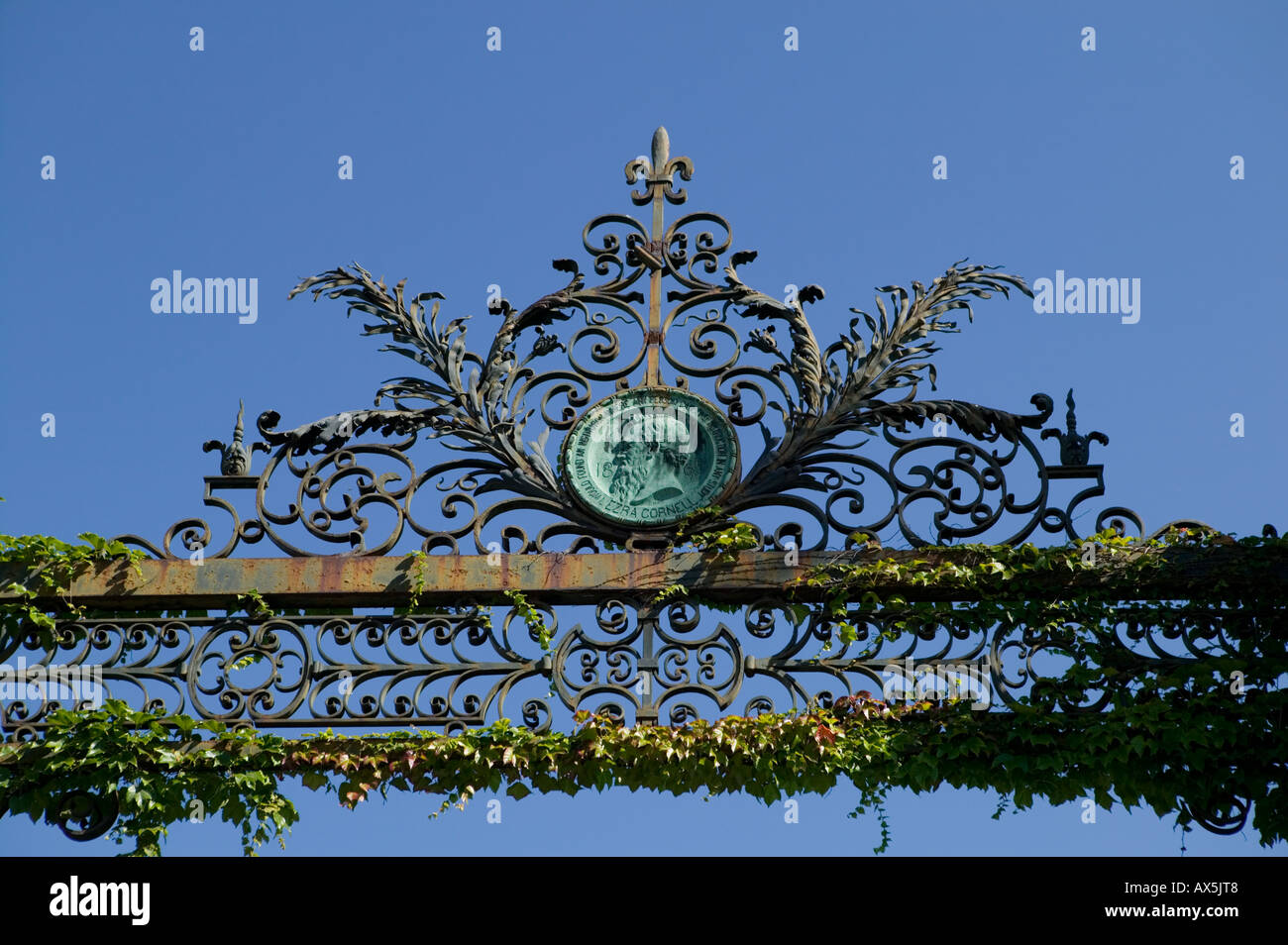 Ornate wrought iron gate Cornell University Ithaca New York Tompkins ...