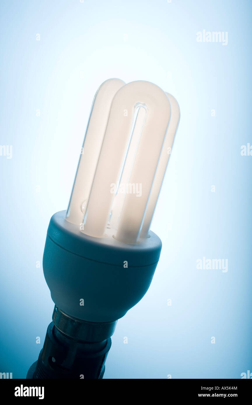 Energy saving light-bulb, popular in the UK around 2008 Stock Photo - Alamy