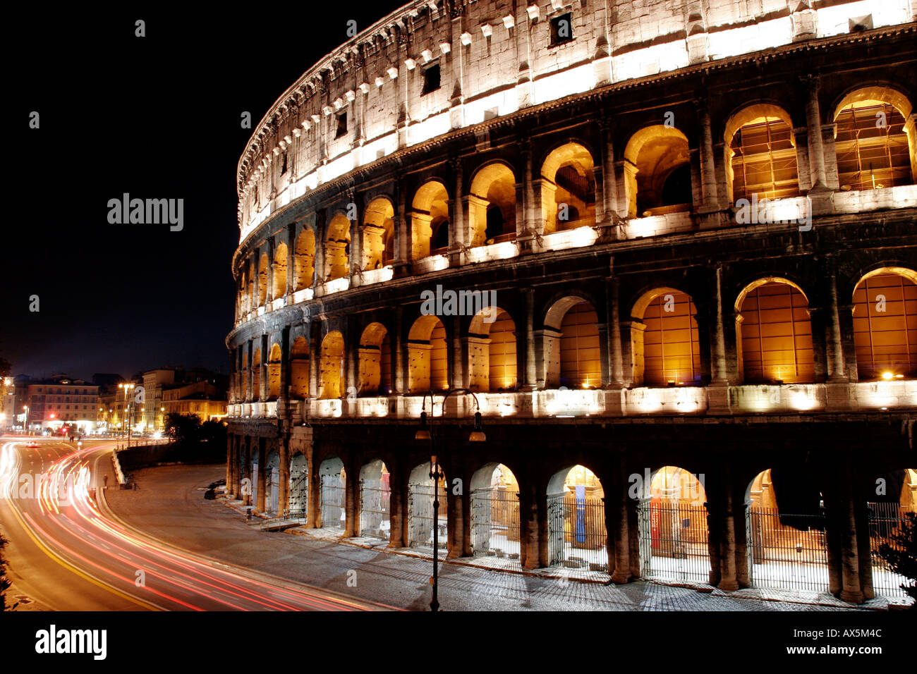 The night view of Colosseum.Rome.Italy Stock Photo - Alamy