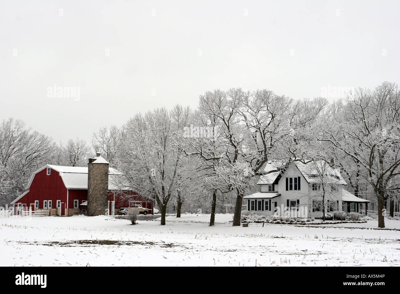 An agricultural farm in rural Wisconsin during winter Stock Photo - Alamy