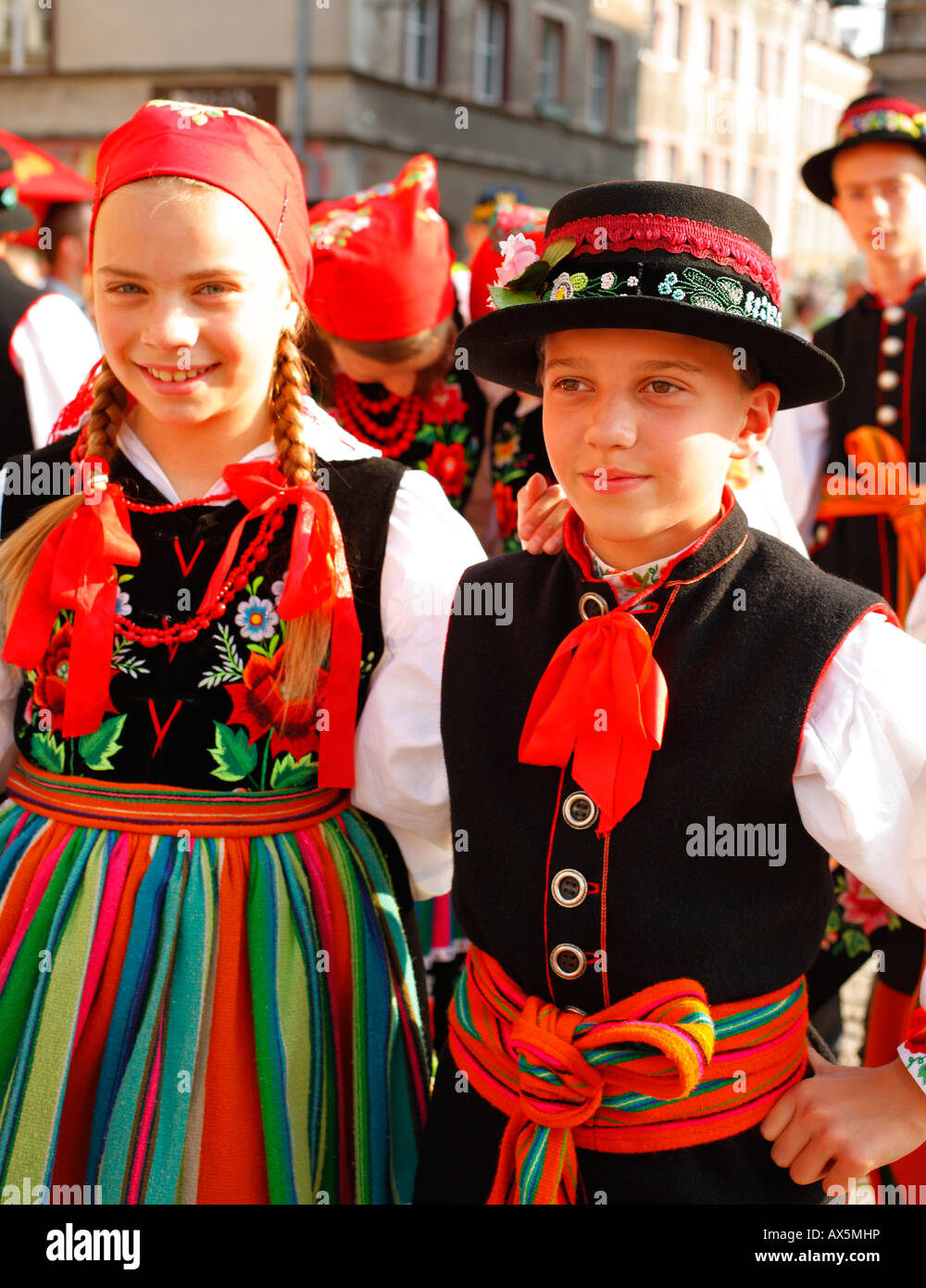 Lowicz folk dancers, Parade during Folklore Days in Olsztyn, Poland ...