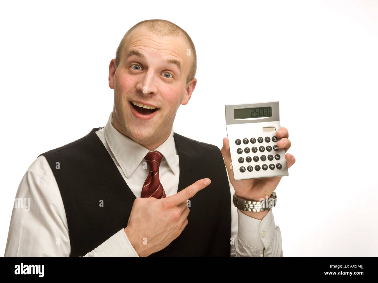 Man holding a calculator hi-res stock photography and images - Alamy