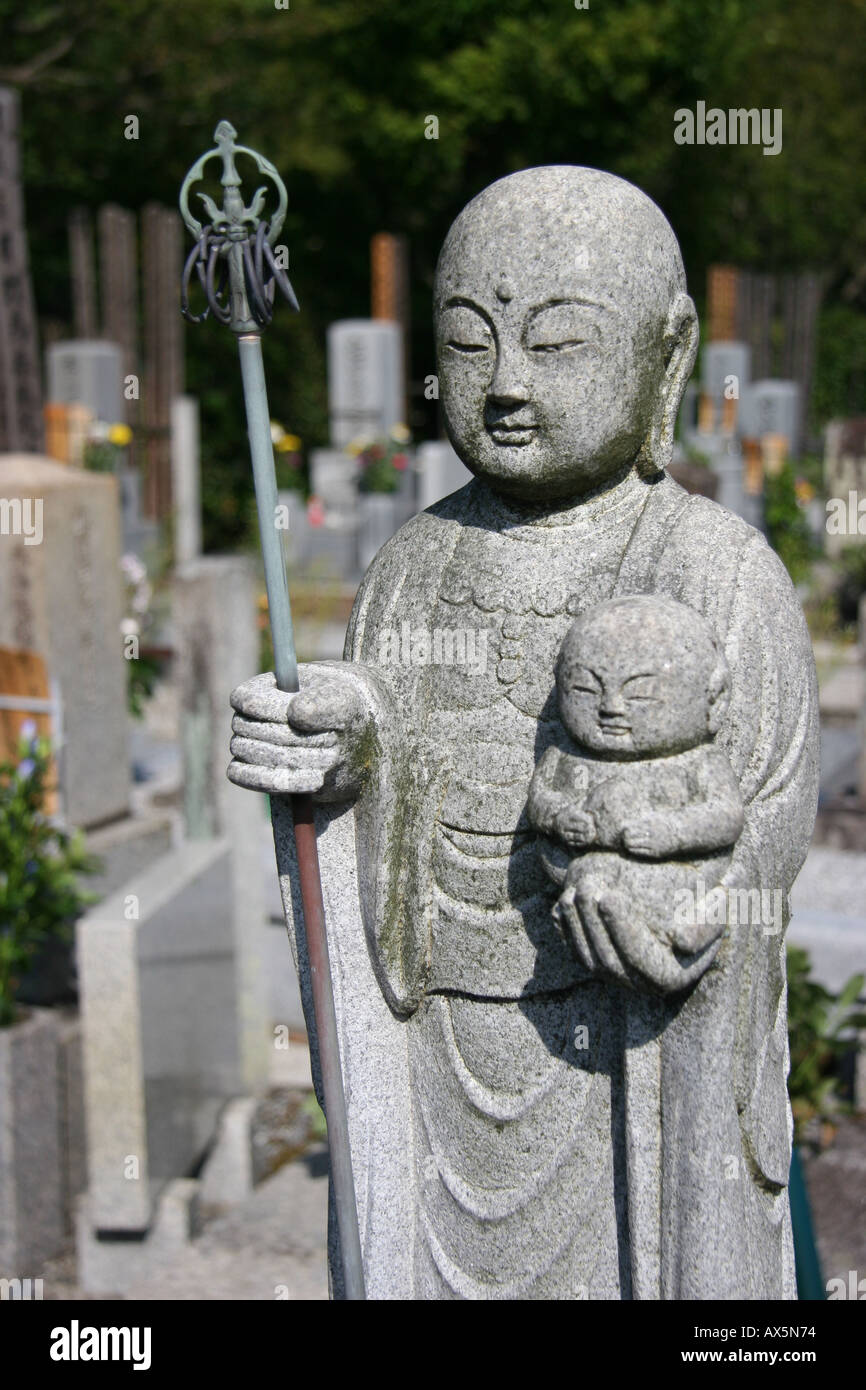 Stone jizo figure at shinto shrine in Kyoto, Japan Stock Photo - Alamy