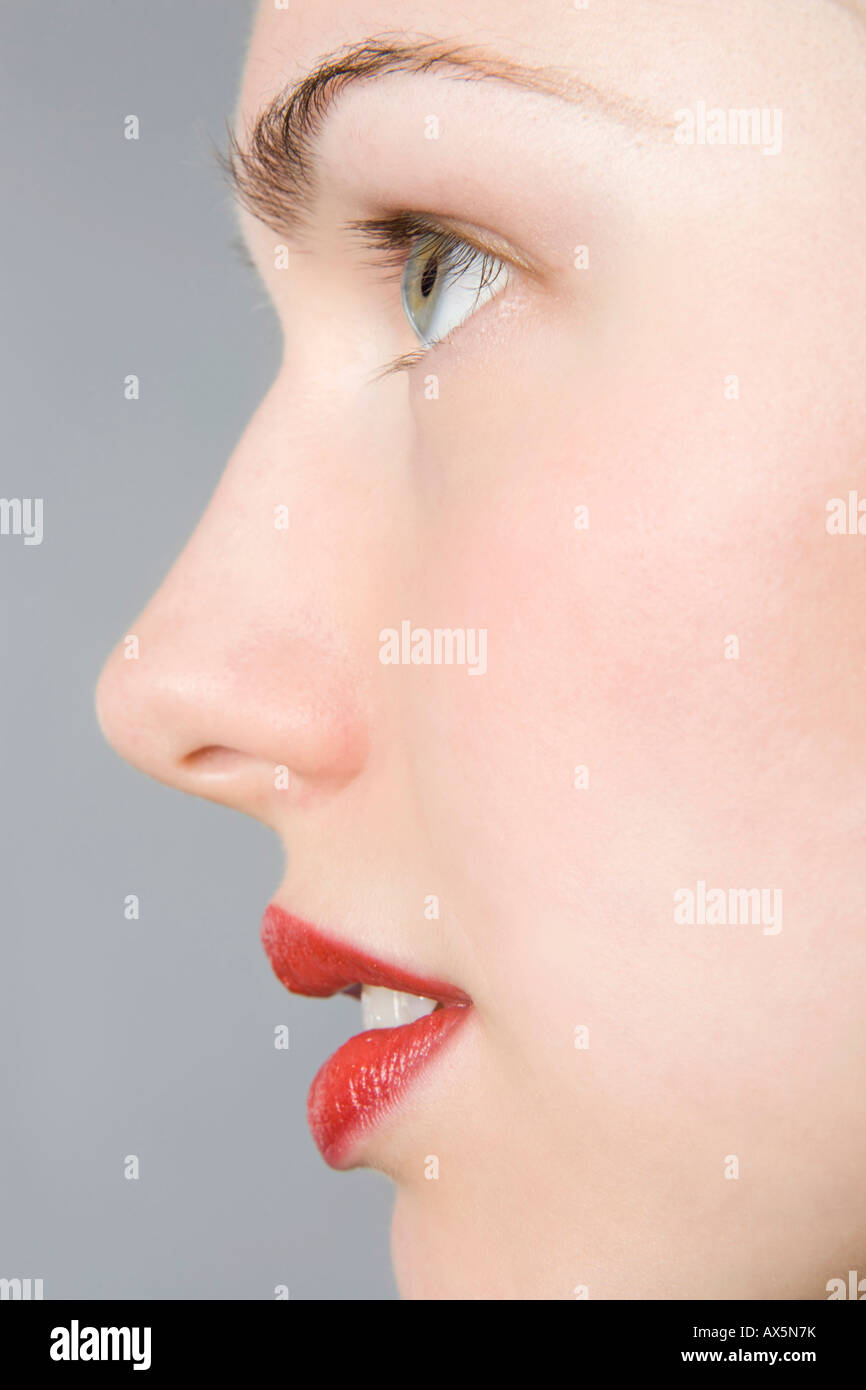 Red lips noses hi-res stock photography and images - Alamy