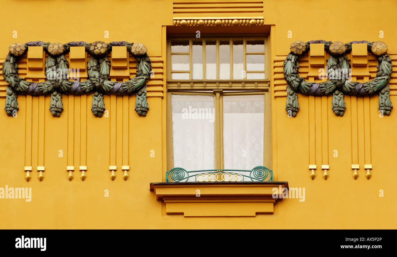Art Nouveau ornamentation decorating Hotel Europa, Wenceslas Square ...