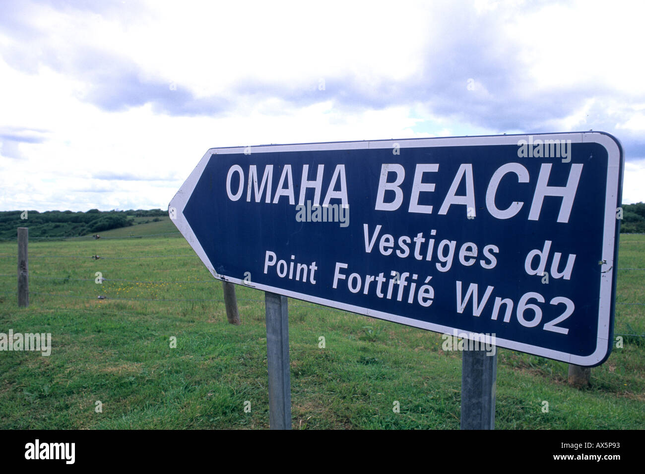 signage and sign near Omaha Beach in Normandy France Stock Photo - Alamy