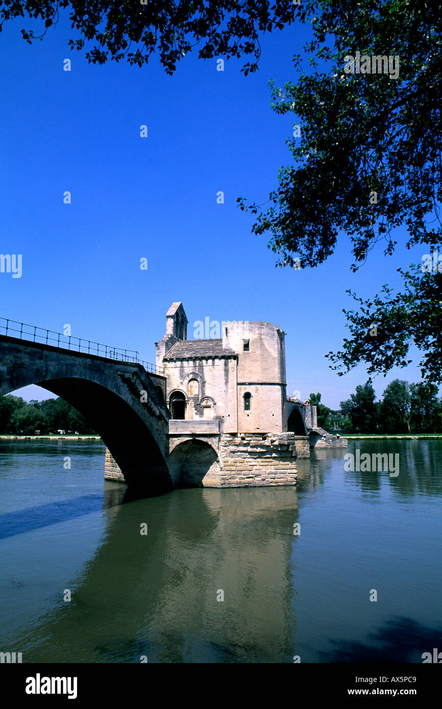 famous Pont St Benezet Avignon bridge in Pont St Benezet Provence ...