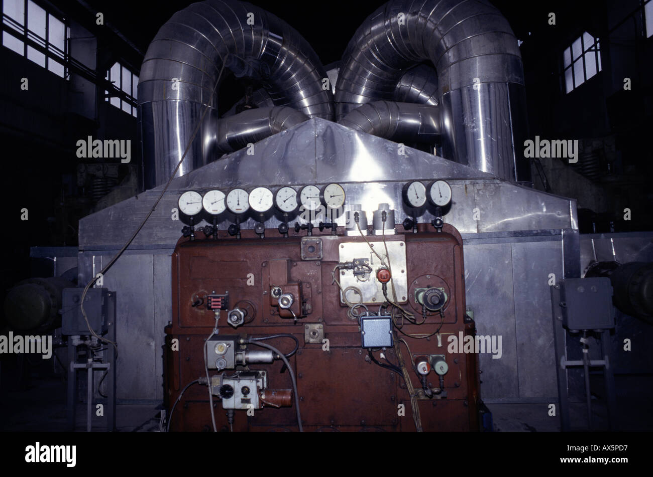 Pocerady, Czech Republic. Power station; Skoda plant inside with ...