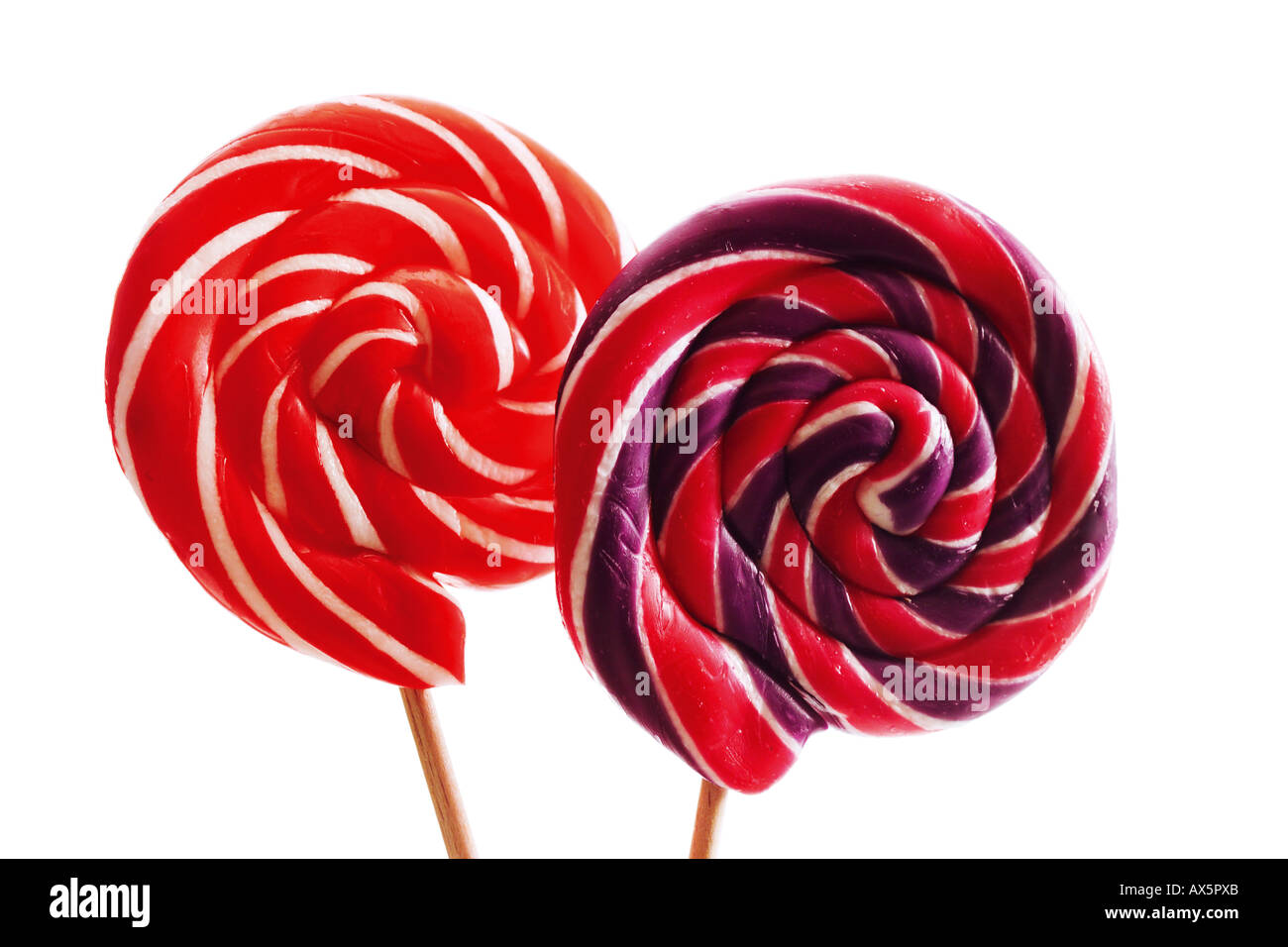 Two lollipops, close-up Stock Photo - Alamy
