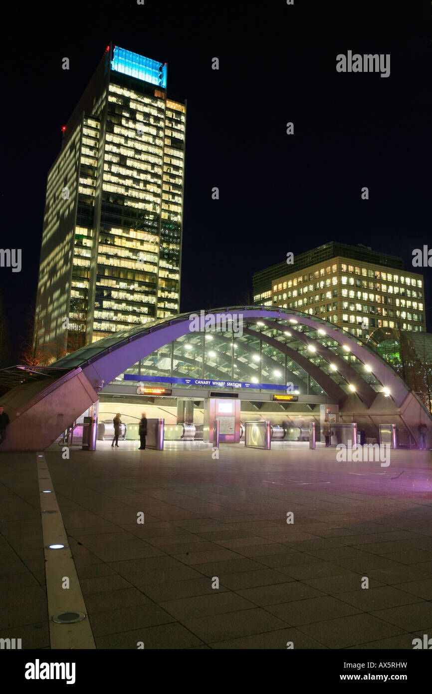 Canary Wharf and Canada Square, entrance to underground station and ...