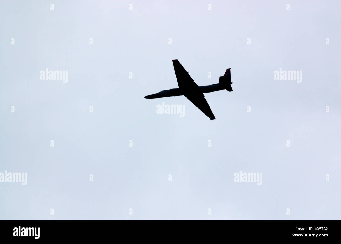 A rare photo of the U2 spyplane as it flies overhead through an ...