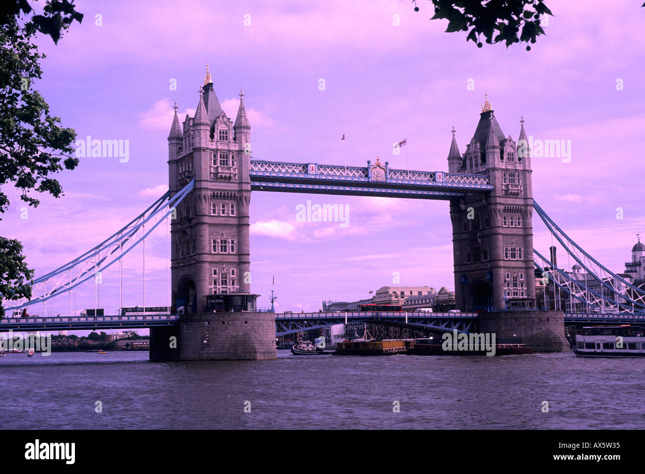 the famous monument Tower of London Bridge in London England Stock ...
