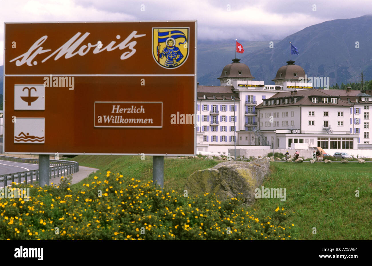 St moritz sign hi-res stock photography and images - Alamy