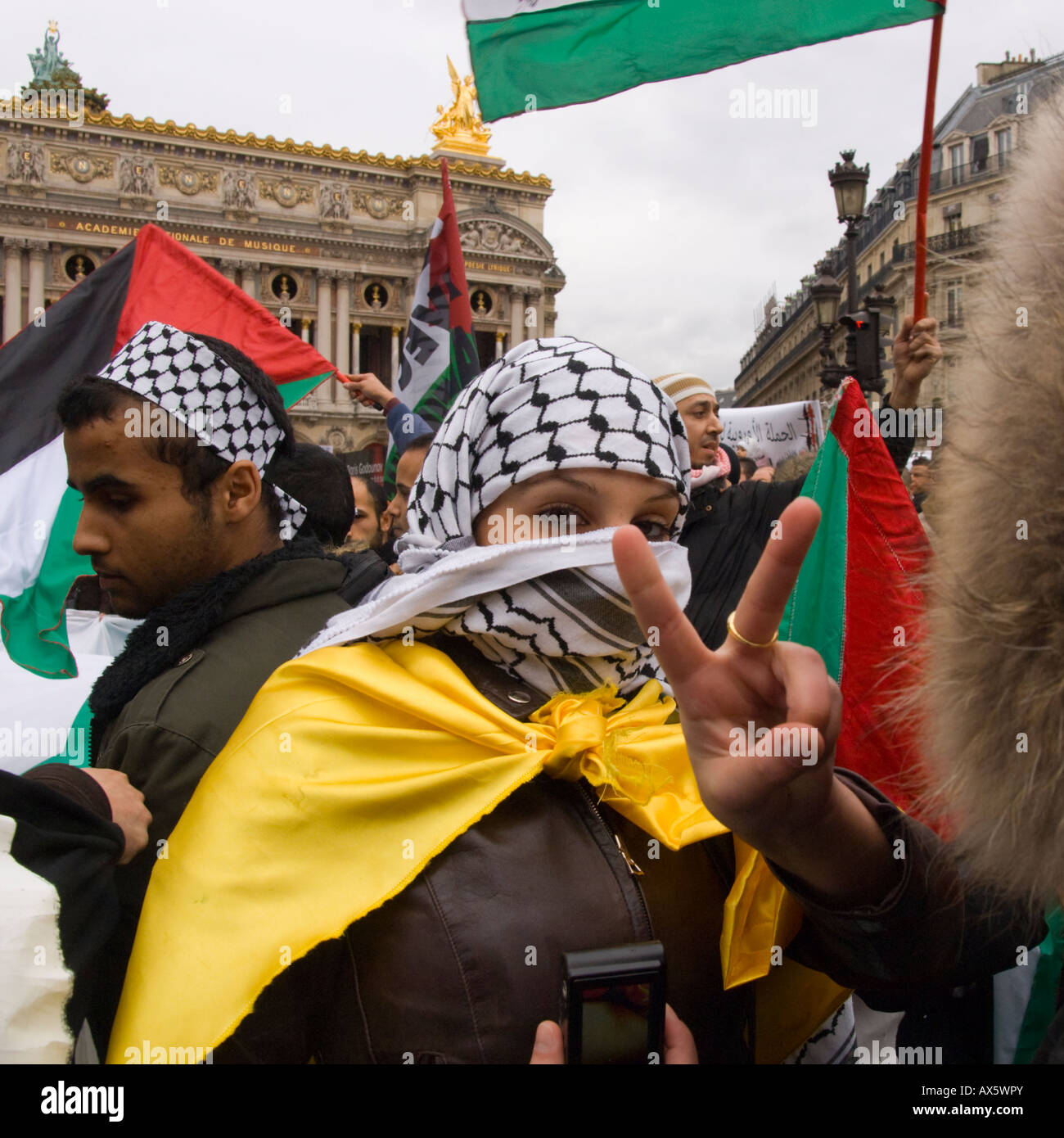 France Paris 9 Opera Garnier Anti Israeli demonstration on March 2 2008 ...