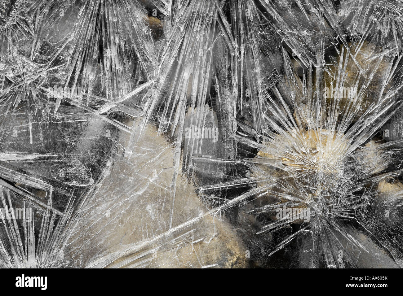 Stones frozen in ice, interesting ice formations Stock Photo - Alamy