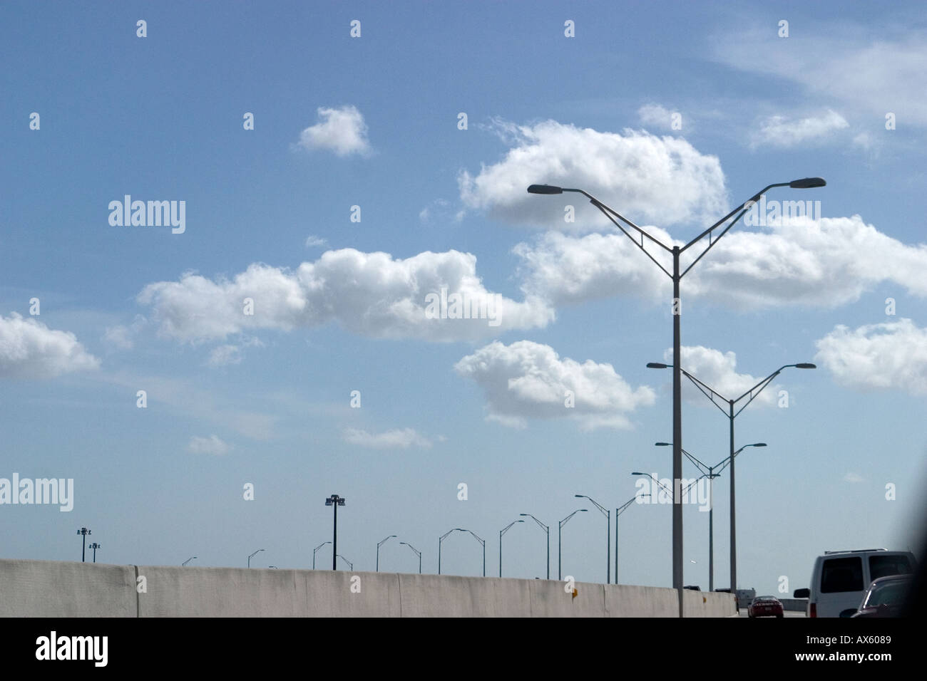 Lighting and lamposts on the interstate Stock Photo - Alamy