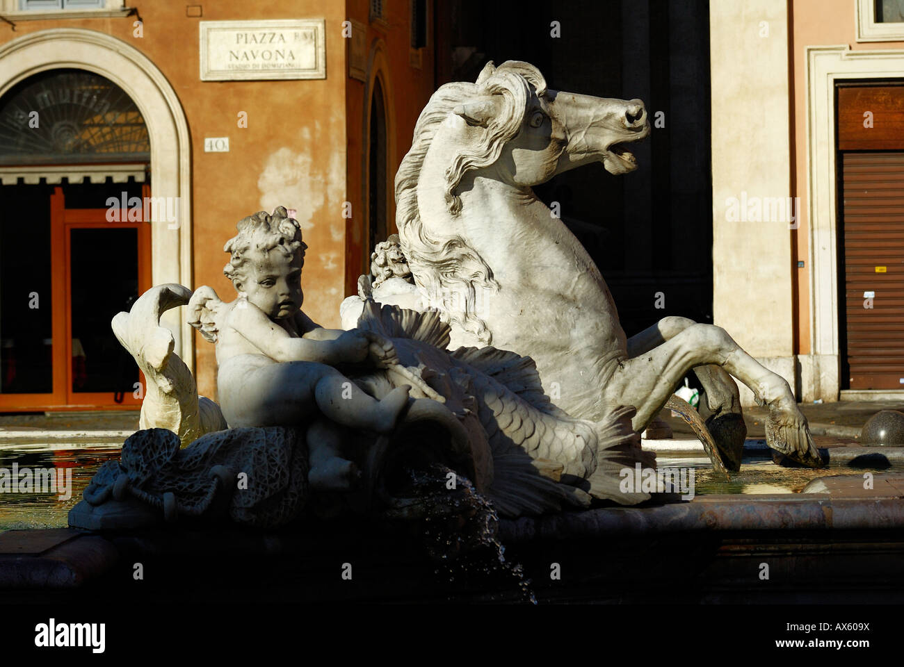 Neptune fountain in a Navona square in Rome - Italy Stock Photo - Alamy