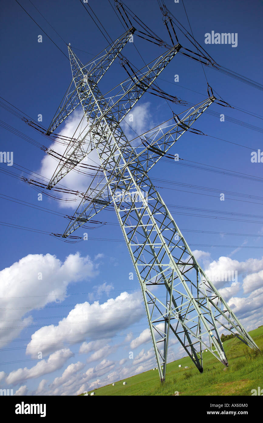 Electric pylon low angle view hi-res stock photography and images - Alamy